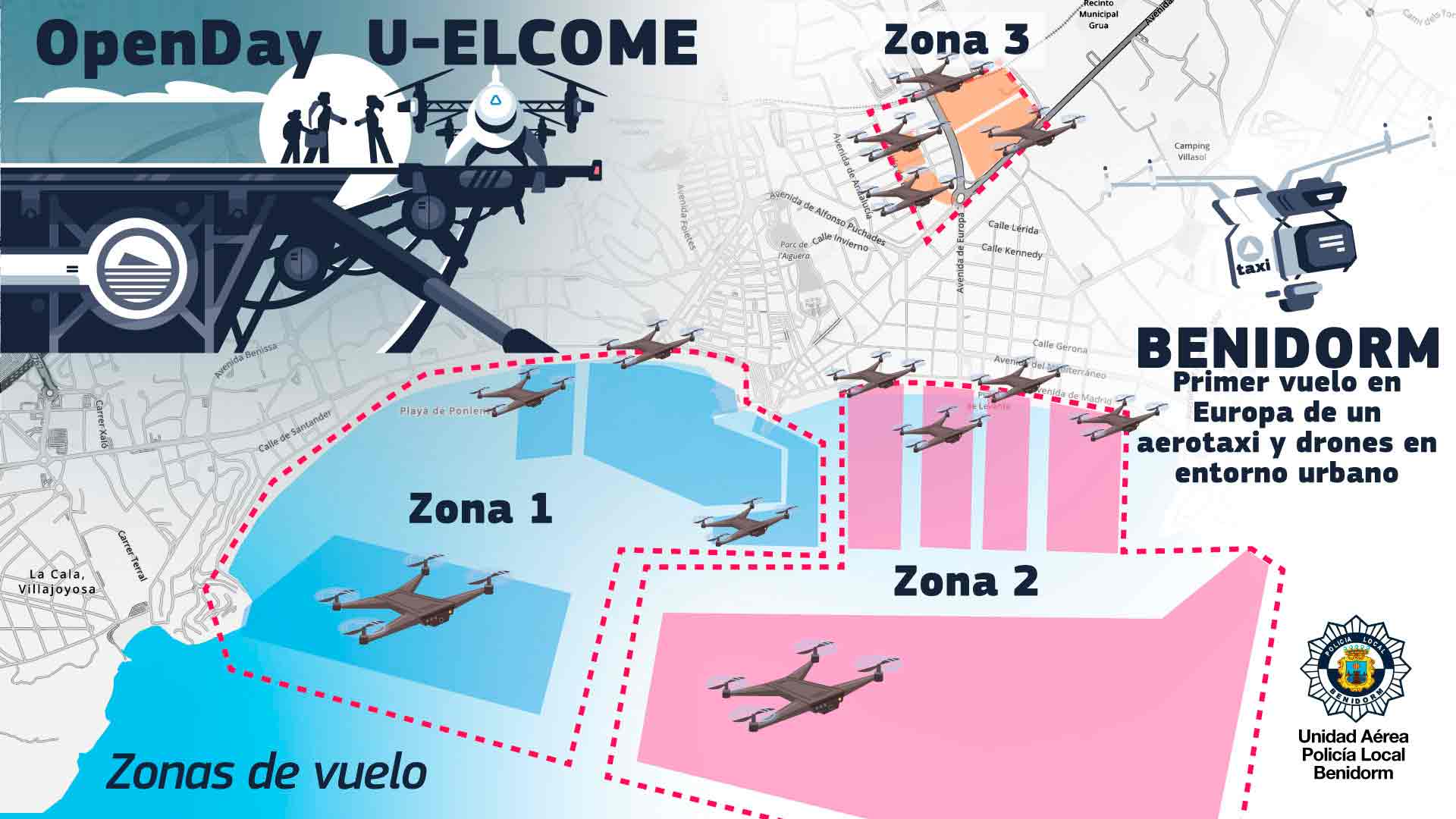 Benidorm hosts the first flight in Europe of an air taxi and drones in ...