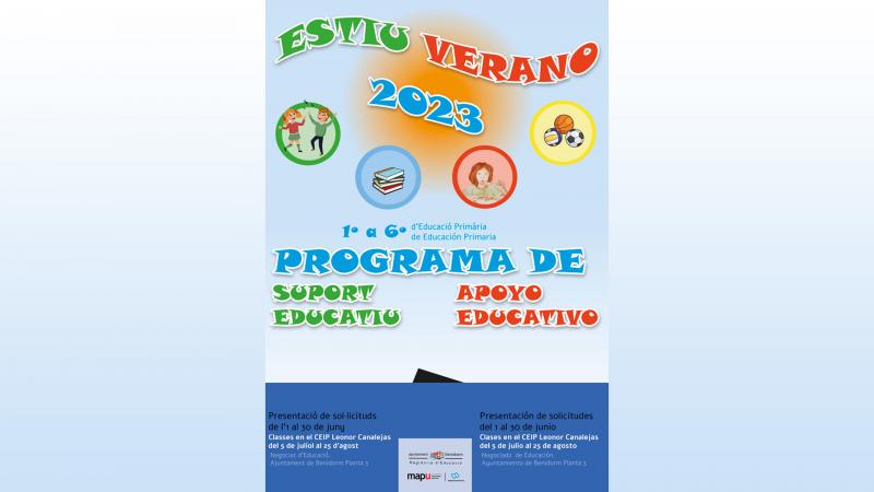 Benidorm abre el plazo de inscripción para el Programa de Apoyo Educativo de Verano, que repite ...